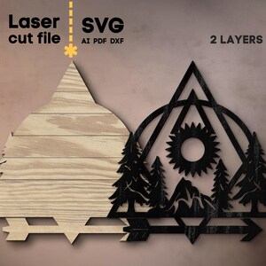 Nature Sign SVG Bundle. Laser Cut File for Glowforge, Forest Bear Moth ...