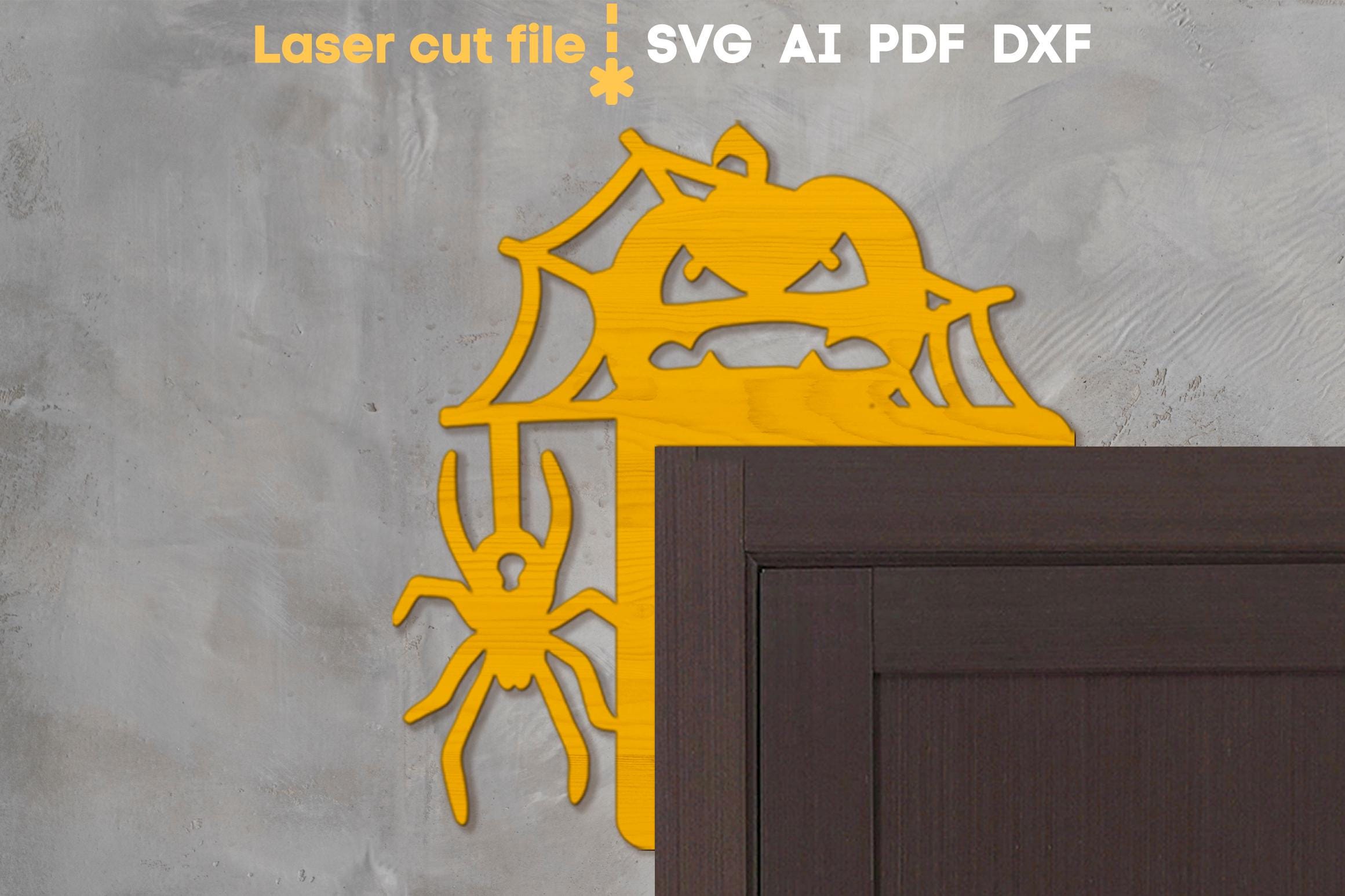 Halloween SVG. Laser Cut File for Glowforge, Cricut Door Corner Svg Dxf ...