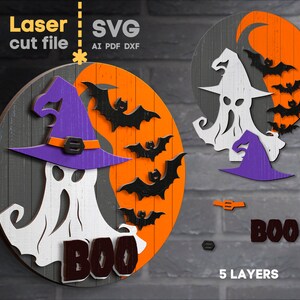 Halloween SVG Bundle. Laser Cut File for Glowforge, Bat Pumpkin Witch ...