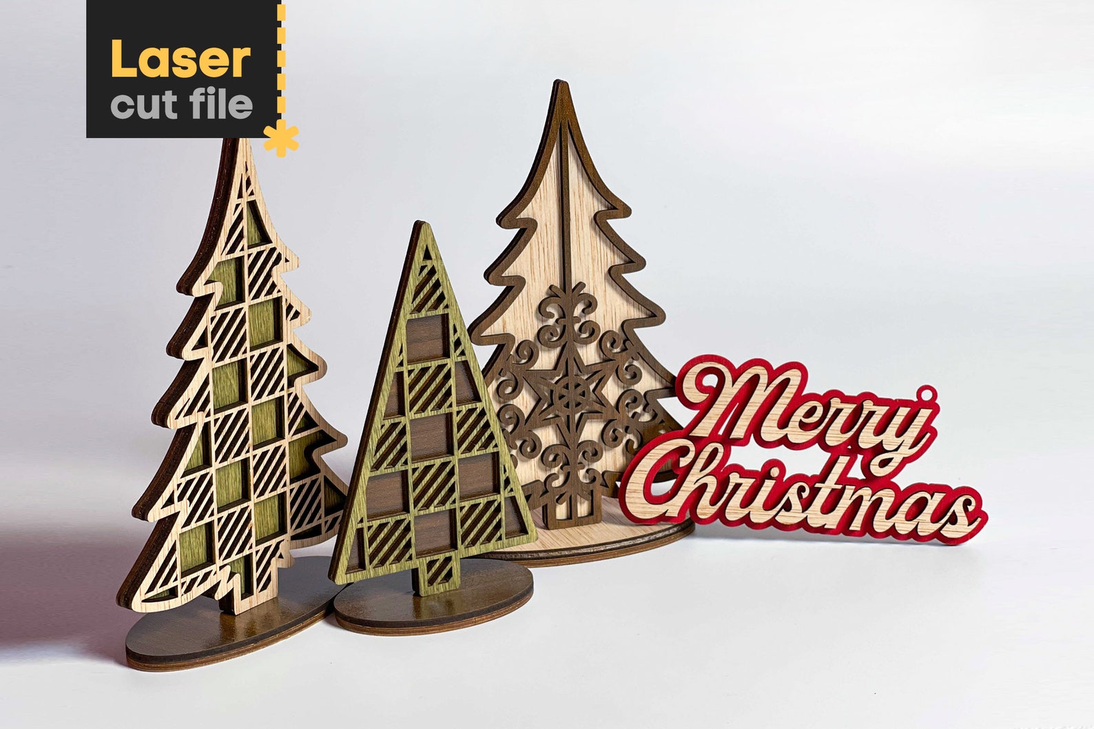 Christmas Tree SVG Bundle. Laser Cut File for Glowforge - Etsy