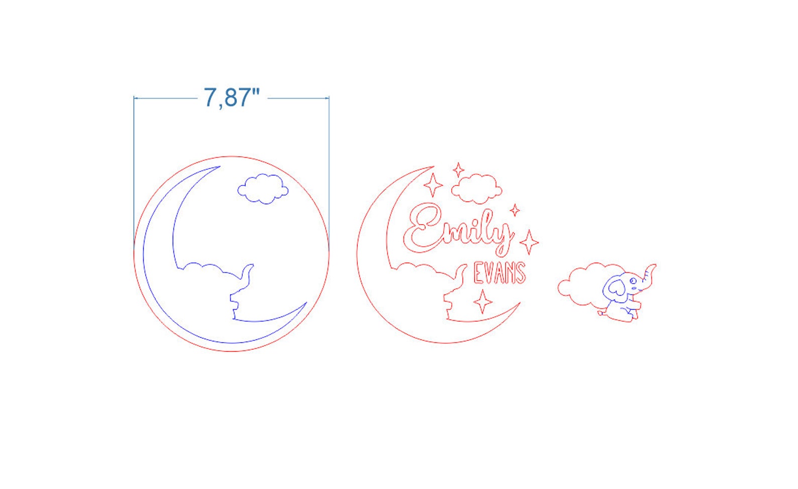 Baby Name Sign SVG Bundle. Laser Cut File for Glowforge, Set Nursery ...