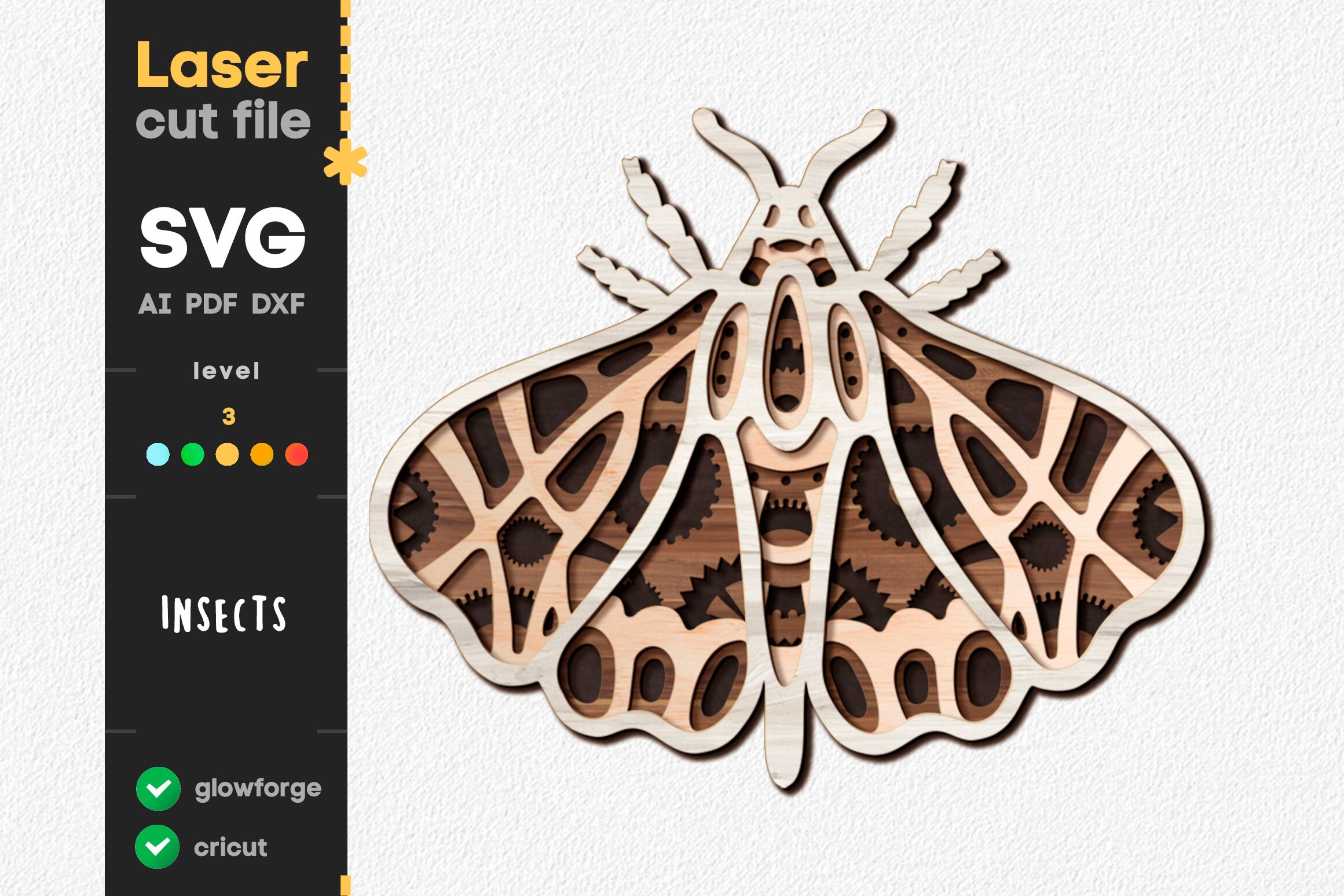 Insects SVG Bundle. Laser Cut File for Glowforge Cricutscarab - Etsy