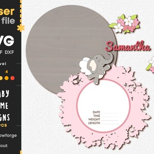 Baby Name Sign SVG Bundle. Laser Cut File for Glowforge - Etsy