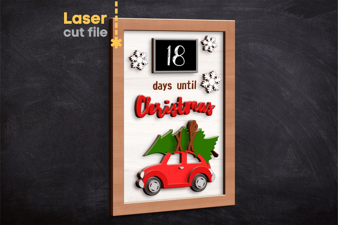 Advent Calendar SVG. Laser Cut File for Glowforge Cricut. Merry ...