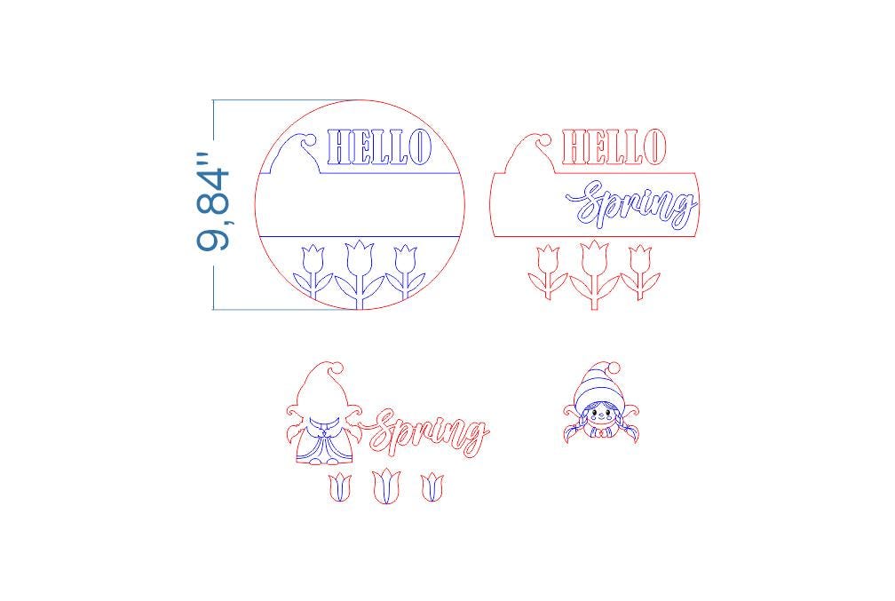 Spring SVG Bundle. Laser Cut File for Glowforge, Gnome Flowers Tulips ...