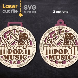 26 Music Ornaments SVG Bundle Laser Cut File for Glowforge Medal Hip ...