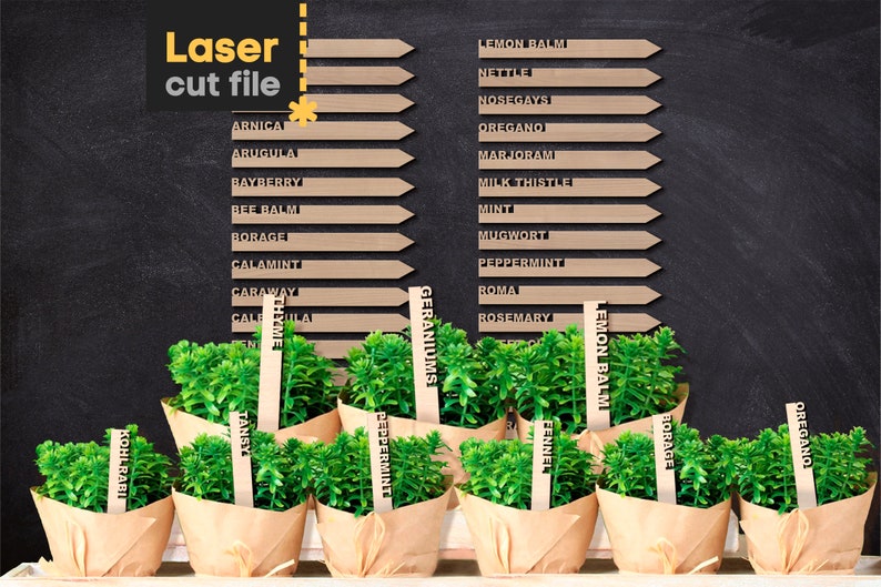 222+ Garden Markers SVG Laser Cut Files for Glowforge, Cricut. Plant ...