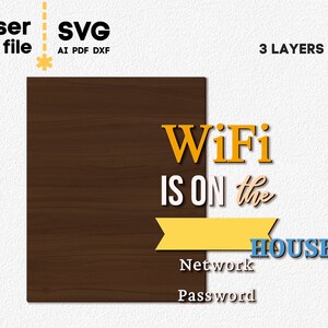 WIFI Sign Svg Bundle Laser Cut File for Glowforge Cricut. Wi Fi ...