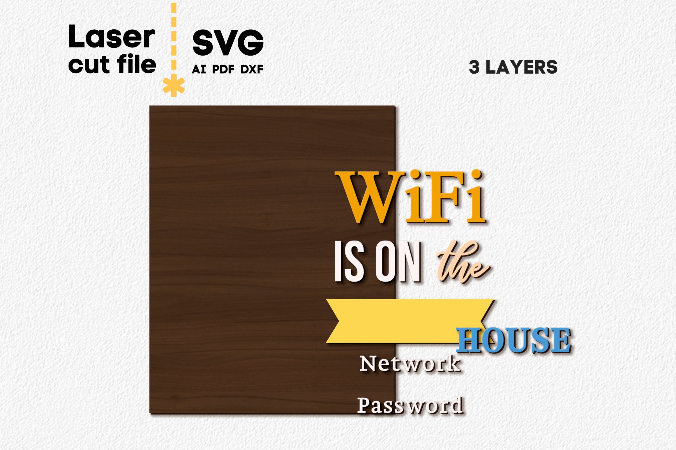 WIFI Sign Svg Bundle Laser Cut File for Glowforge Cricut. Wi - Etsy