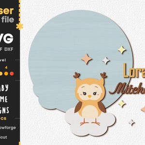 Baby Name Sign SVG Bundle. Laser Cut File for Glowforge Set - Etsy