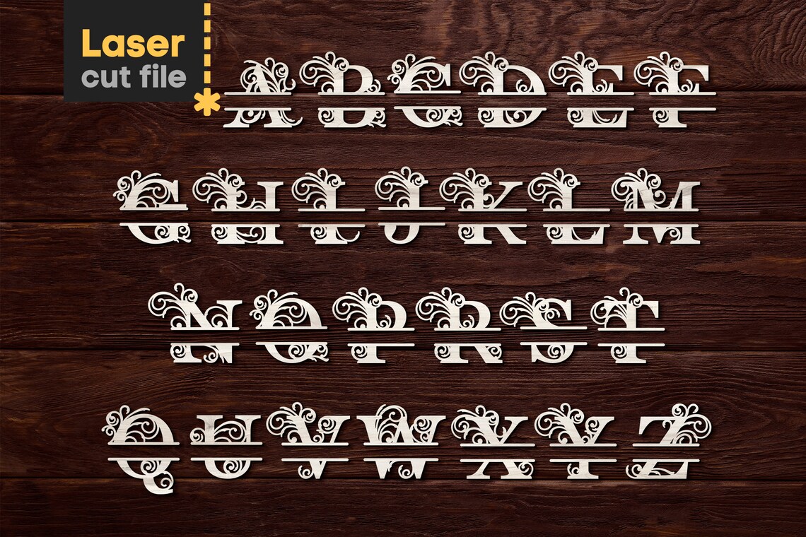 Ornament Alphabet SVG. Laser Cut File for Glowforge Cricut, Letters ...