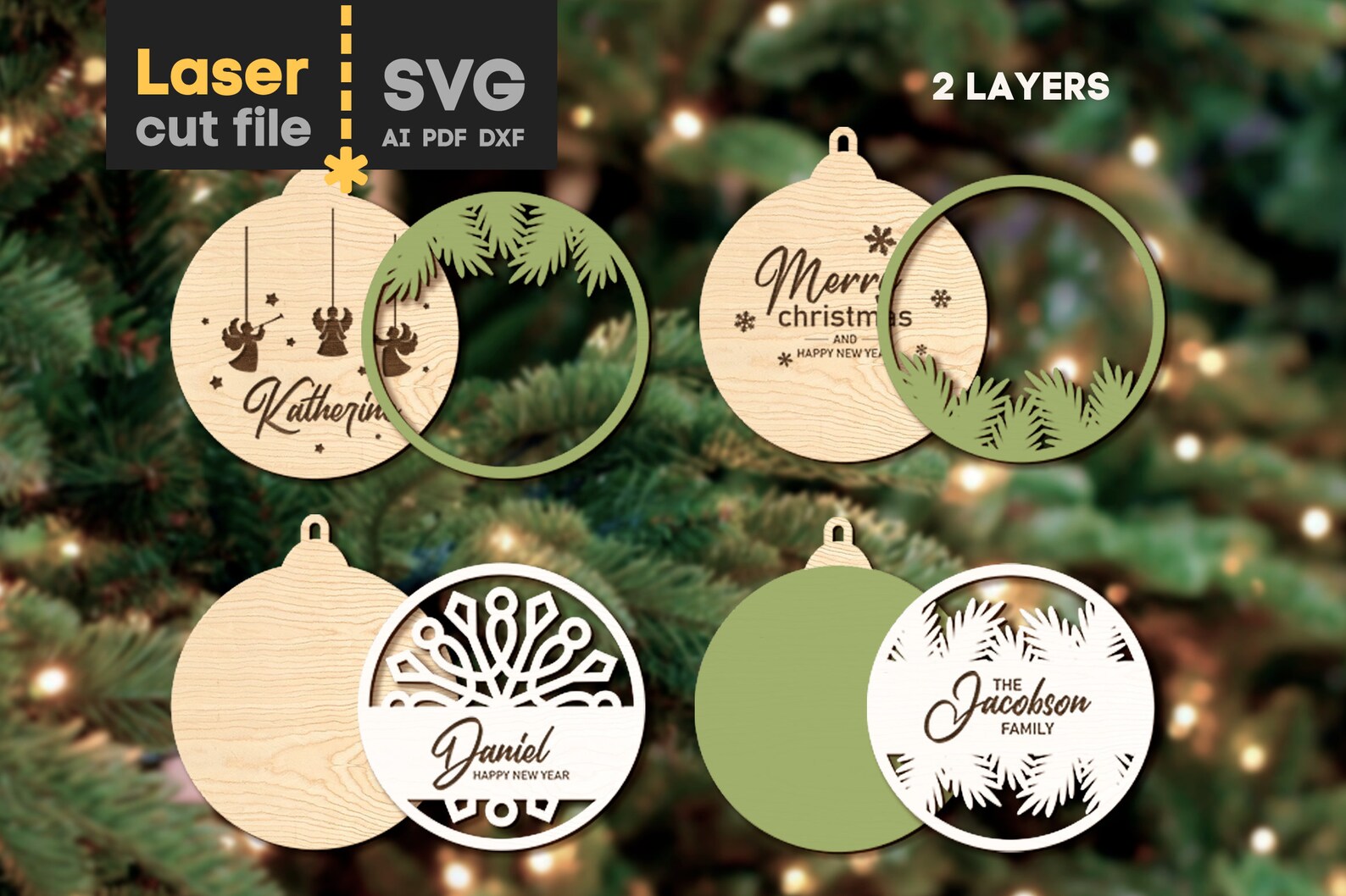 Christmas Tree Toys SVG Bundle Laser Cut File for Glowforge - Etsy