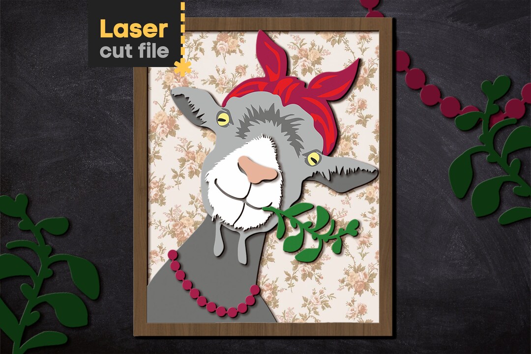 Goat SVG Laser Cut File for Glowforge Nanny Farm Animals Farmhouse ...