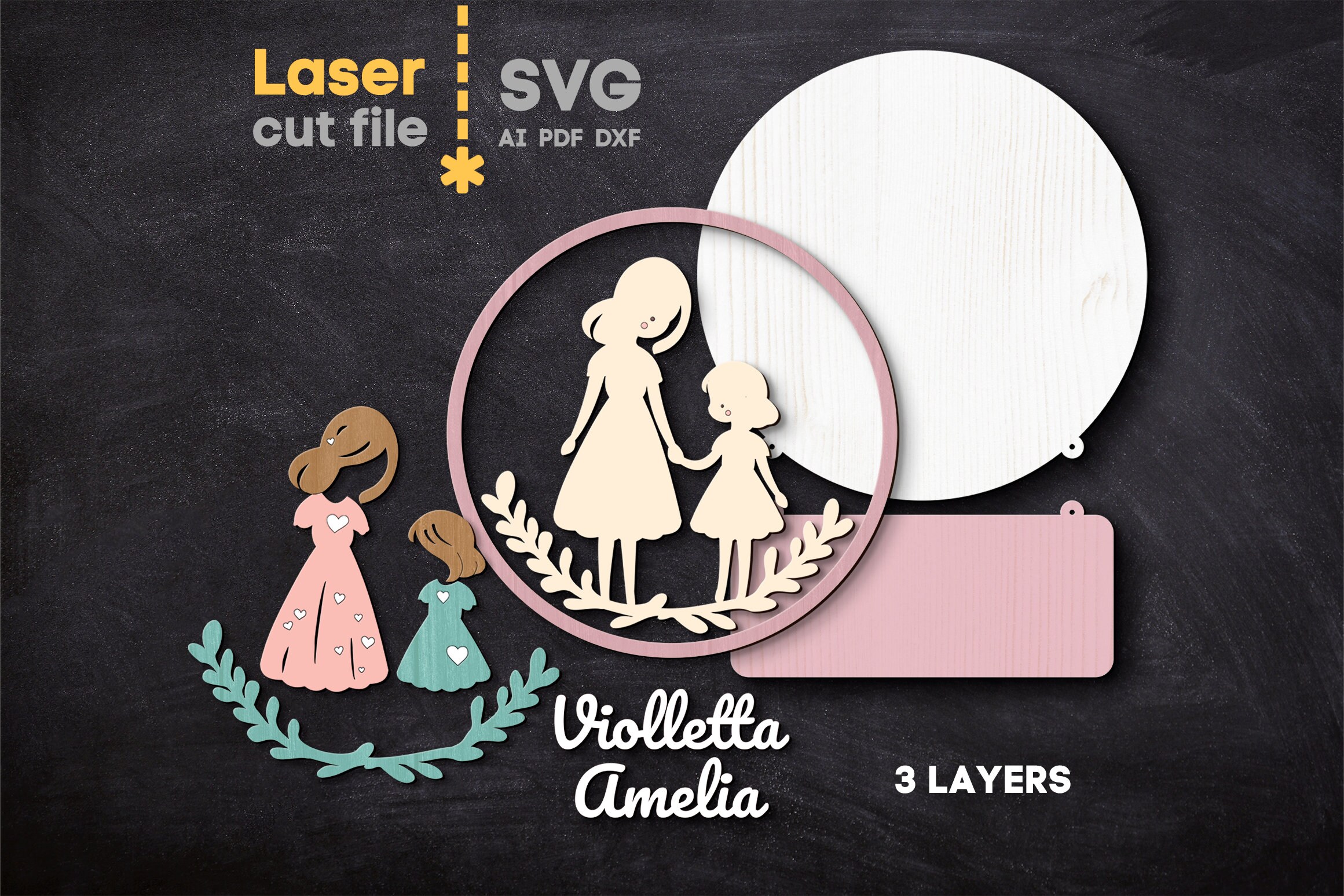 Girl Baby Name Sign SVG Bundle. Laser Cut File for Glowforge, Girl Name ...