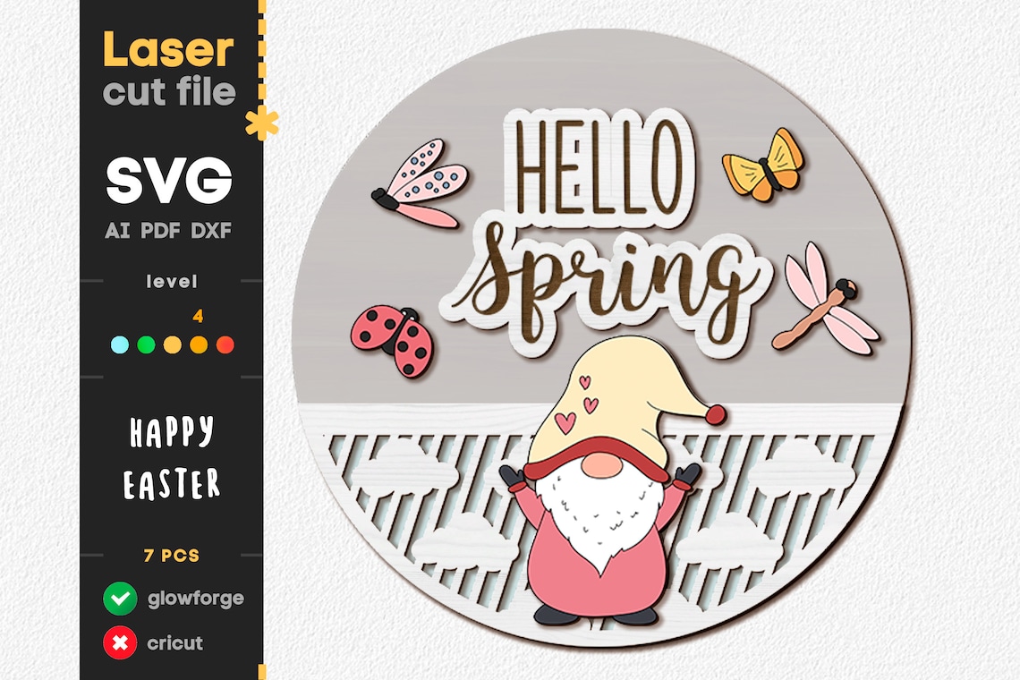 Easter Spring SVG Bundle. Laser Cut File for Glowforge Cricut - Etsy