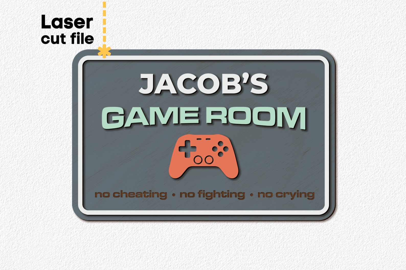 Gaming Zone SVG Laser Cut File for Glowforge Cricut Custom Name Room ...