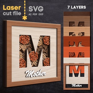 3D Mother's Day SVG. Laser Cut File for Glowforge, Cricut Mom, Mum Svg ...