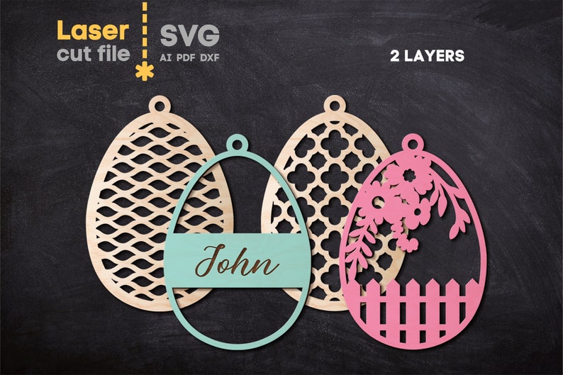 Easter Eggs SVG Laser Cut File for Glowforge Cricut Door - Etsy