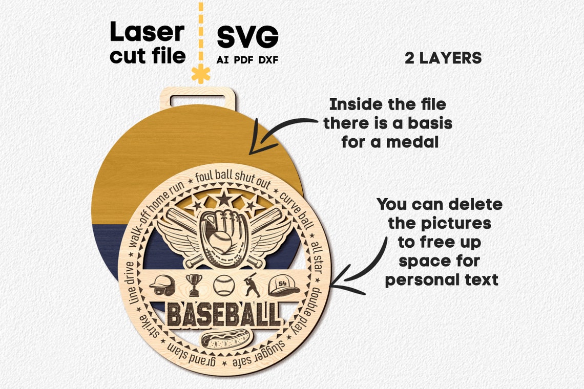 Baseball SVG Laser Cut File for Glowforge Sport Monogram Stadium ...