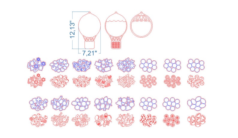 Air Balloon SVG Bundle Laser Cut File for Glowforge - Etsy