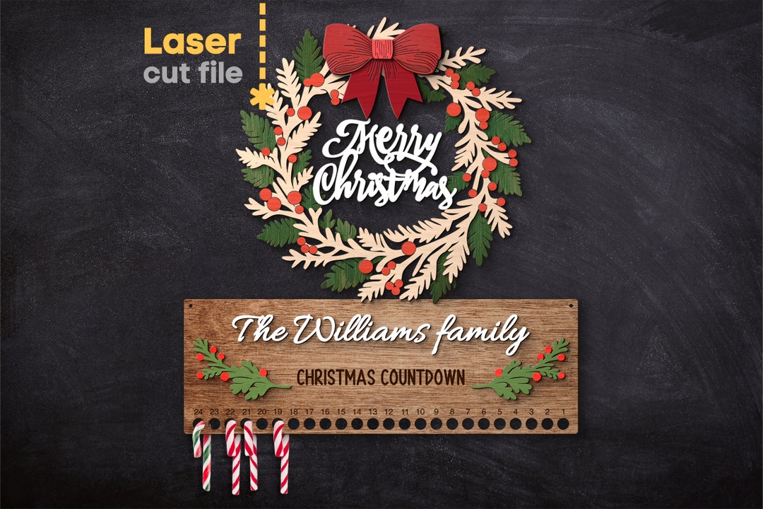 Merry Christmas SVG Bundle. Laser Cut File for Glowforge, Christmas ...
