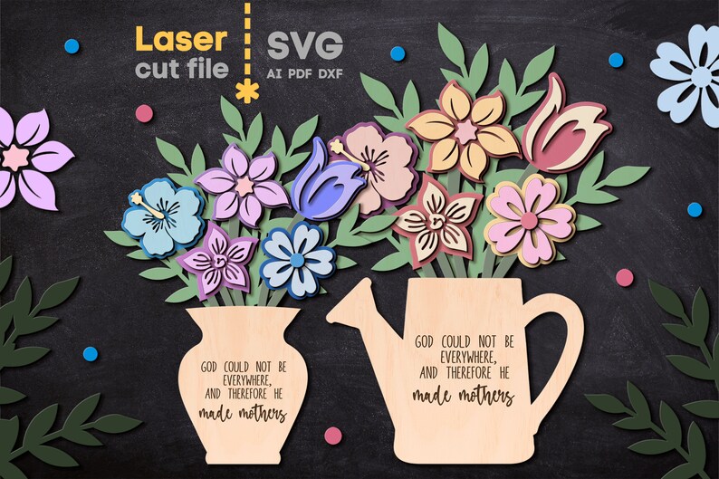 Flor del día de la madre SVG. Archivo de corte láser para Glowforge ...