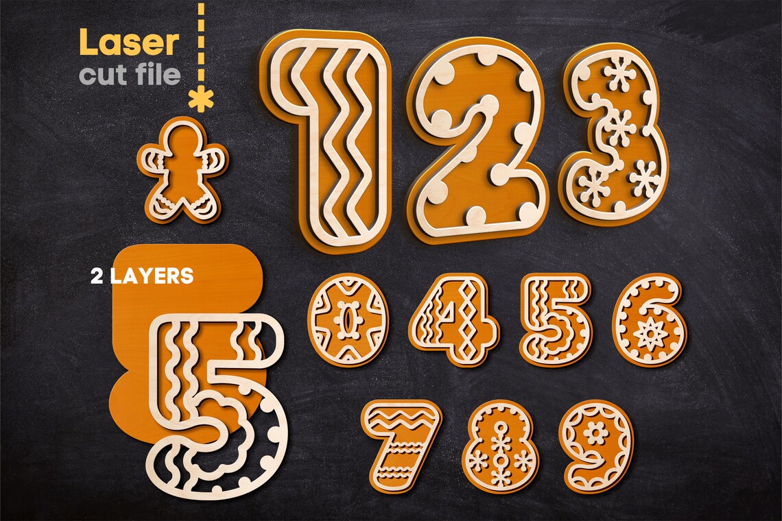 Christmas Alphabet Numbers SVG Bundle Laser Cut File for - Etsy