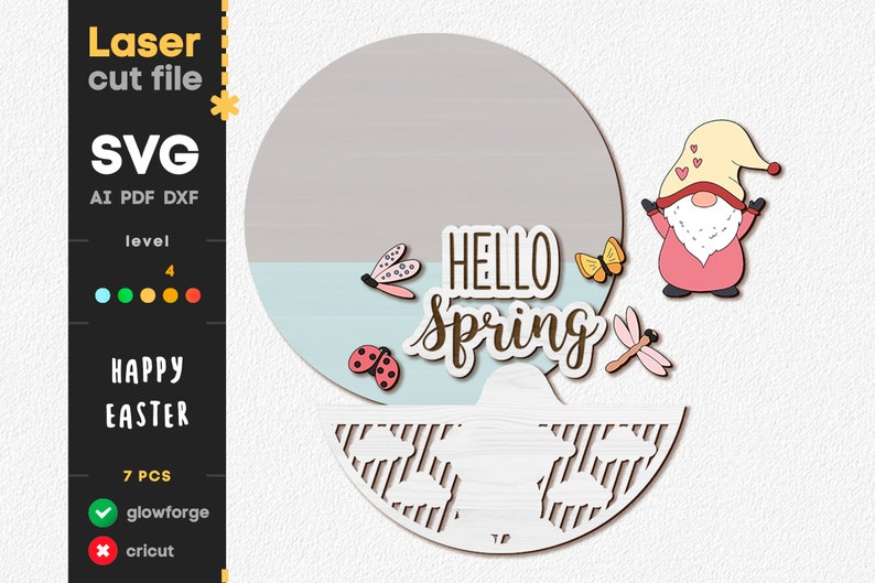 Easter Spring SVG Bundle. Laser Cut File for Glowforge Cricut | Etsy