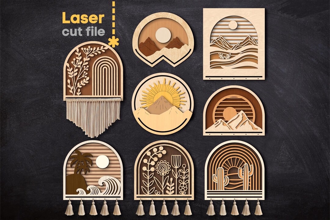 Macrame Bases SVG Bundle. Laser Cut File for Glowforge, Nature Macrame ...