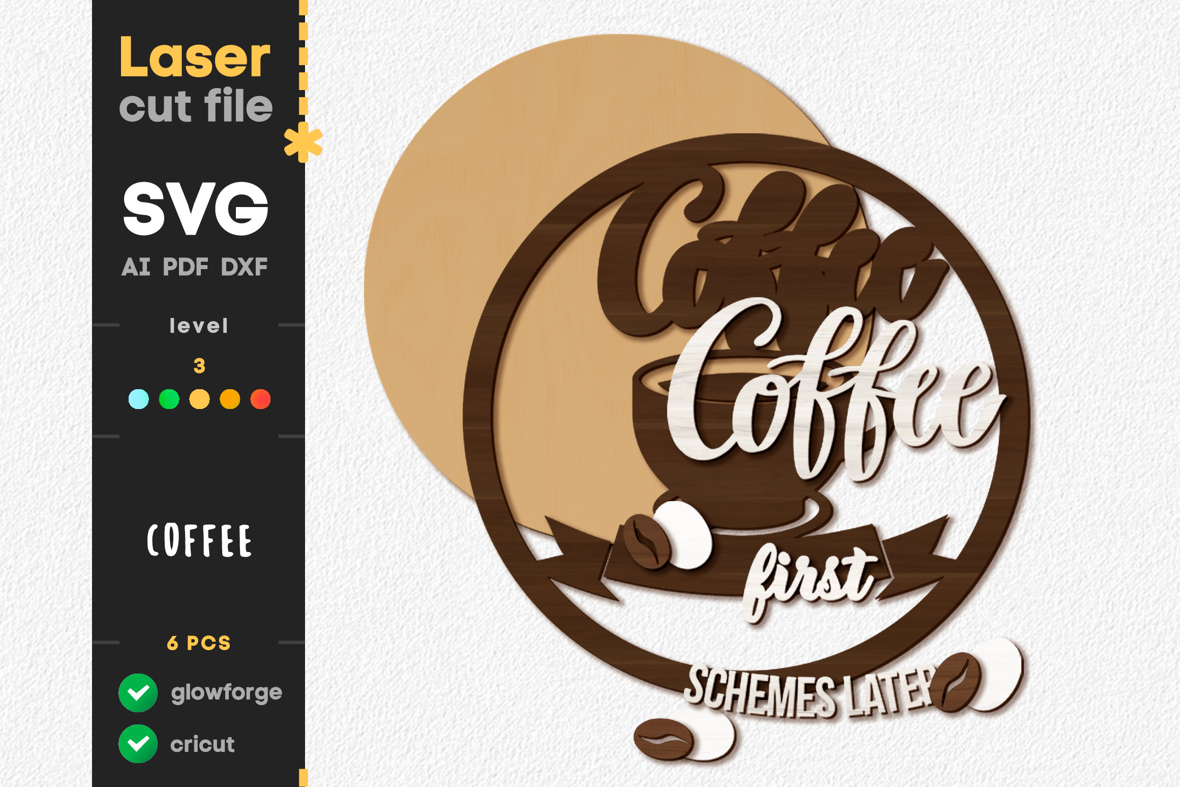 Coffee Sign SVG Bundle. Laser Cut File for Glowforge Cricut - Etsy