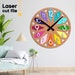 Rainbow Wall Clock SVG Laser Cut File for Glowforge. Multicolored Clock With Numbers Home Decor ...