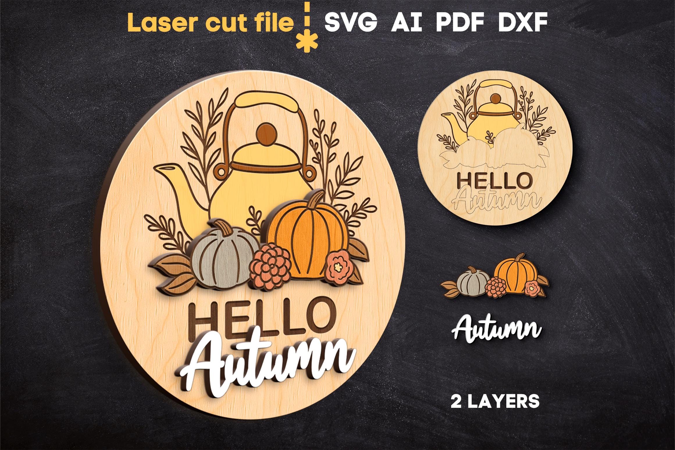 Autumn SVG Bundle. Laser Cut File for Glowforge, Thanksgiving Fall ...