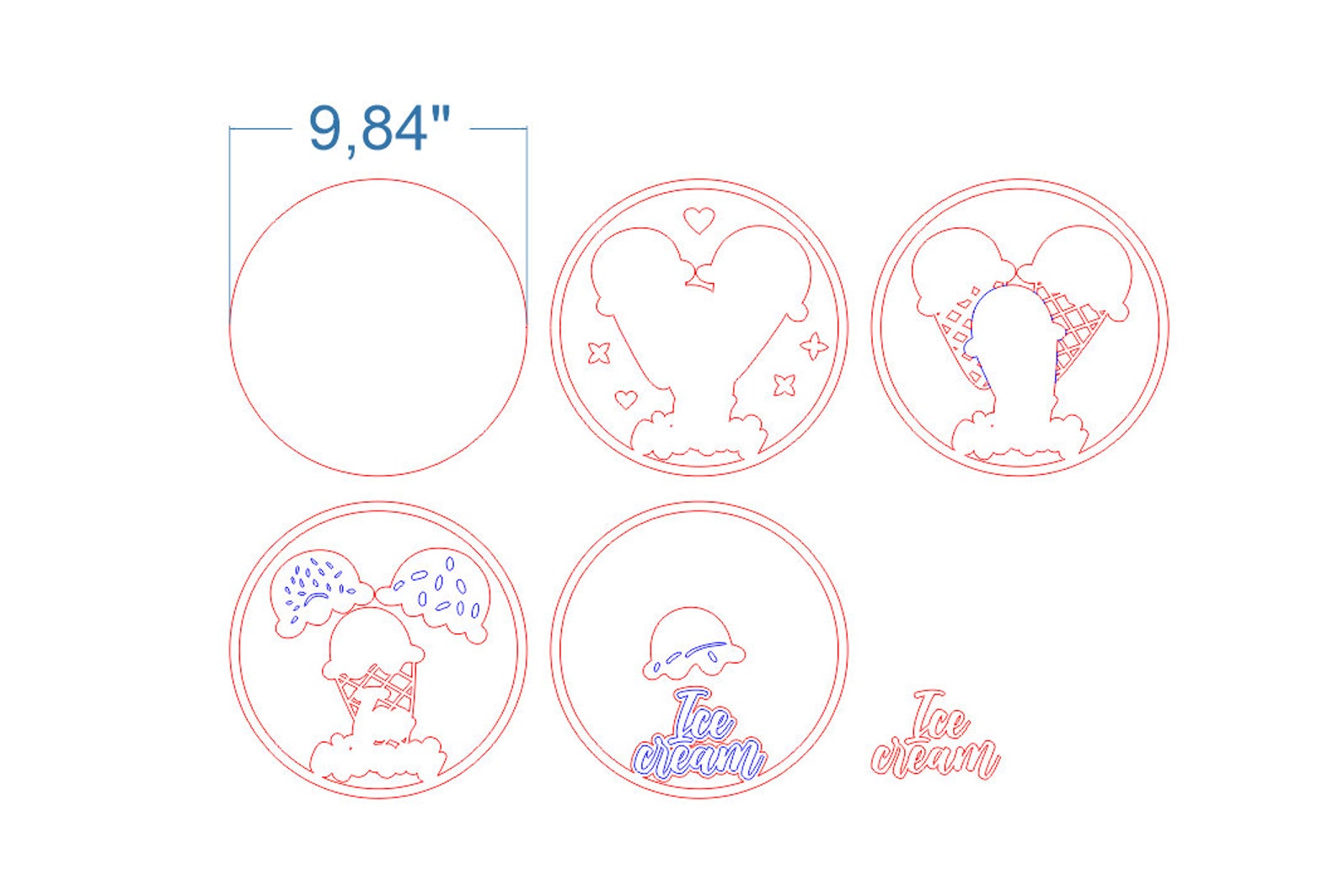 Sweets SVG Bundle. Laser Cut File for Glowforge, Ice Cream Cupcake ...