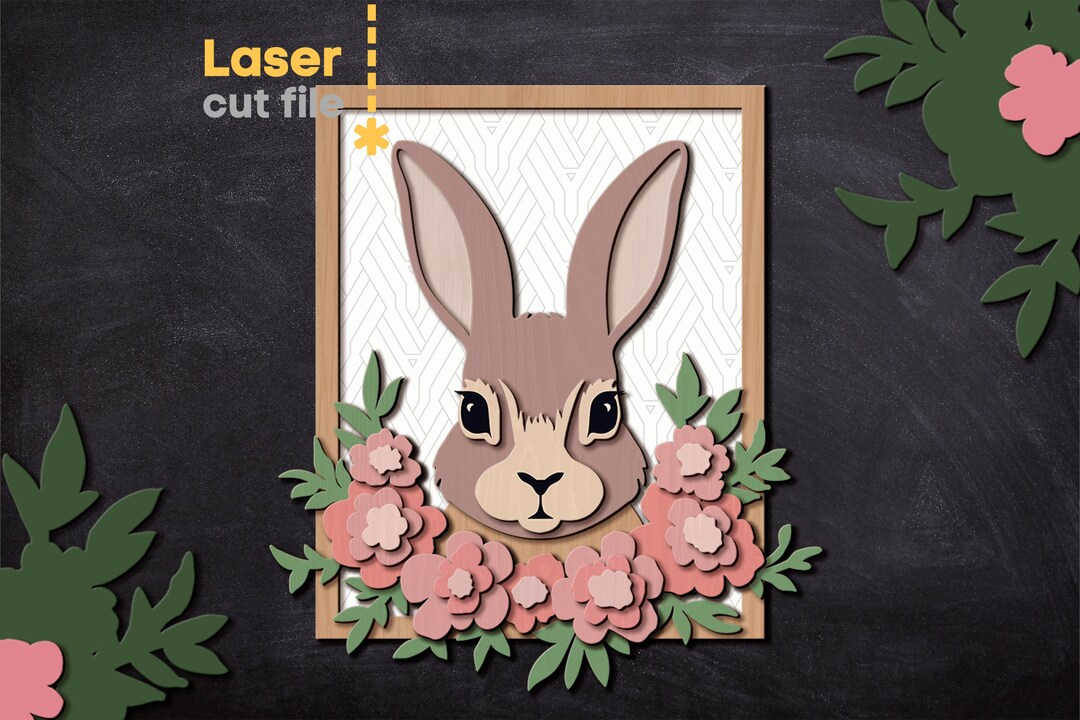 Rabbit SVG. Laser Cut File for Glowforge, Farm Animals Easter Bunny ...