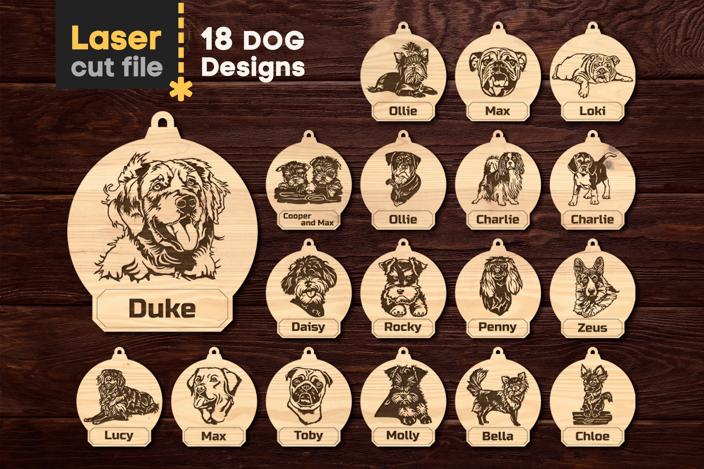 Christmas Dogs Tree Toys SVG Bundle. Laser Cut File for - Etsy