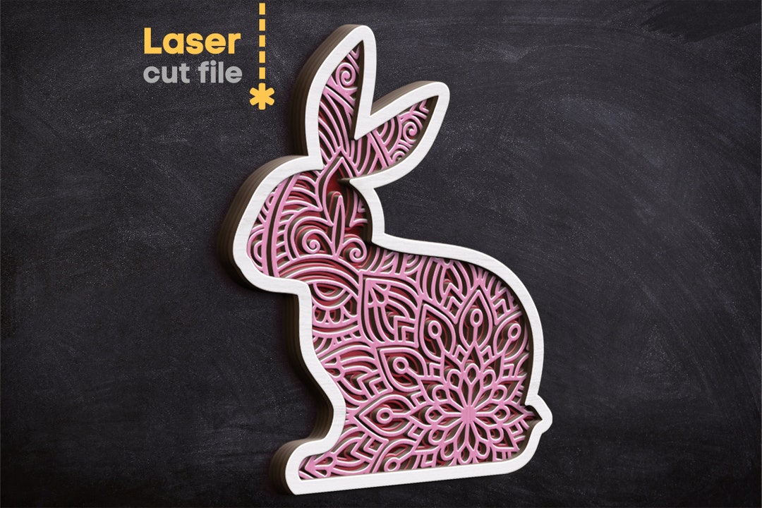 3D Easter Rabbit SVG. Laser Cut File for Glowforge Cricut Layered ...