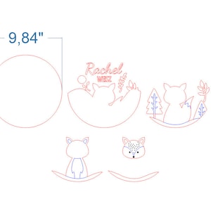 Fox Baby Name Sign SVG. Laser Cut File for Glowforge, Cute Forest ...