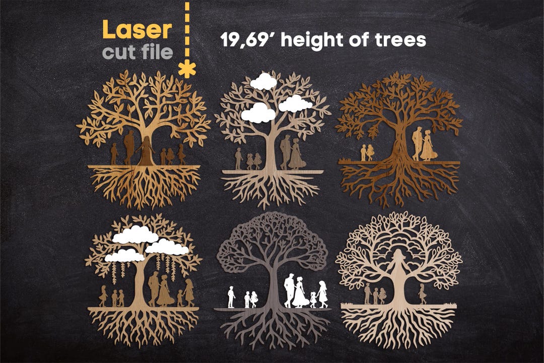 Family Tree SVG Bundle. Laser Cut File for Glowforge, Mother's Day Gift ...