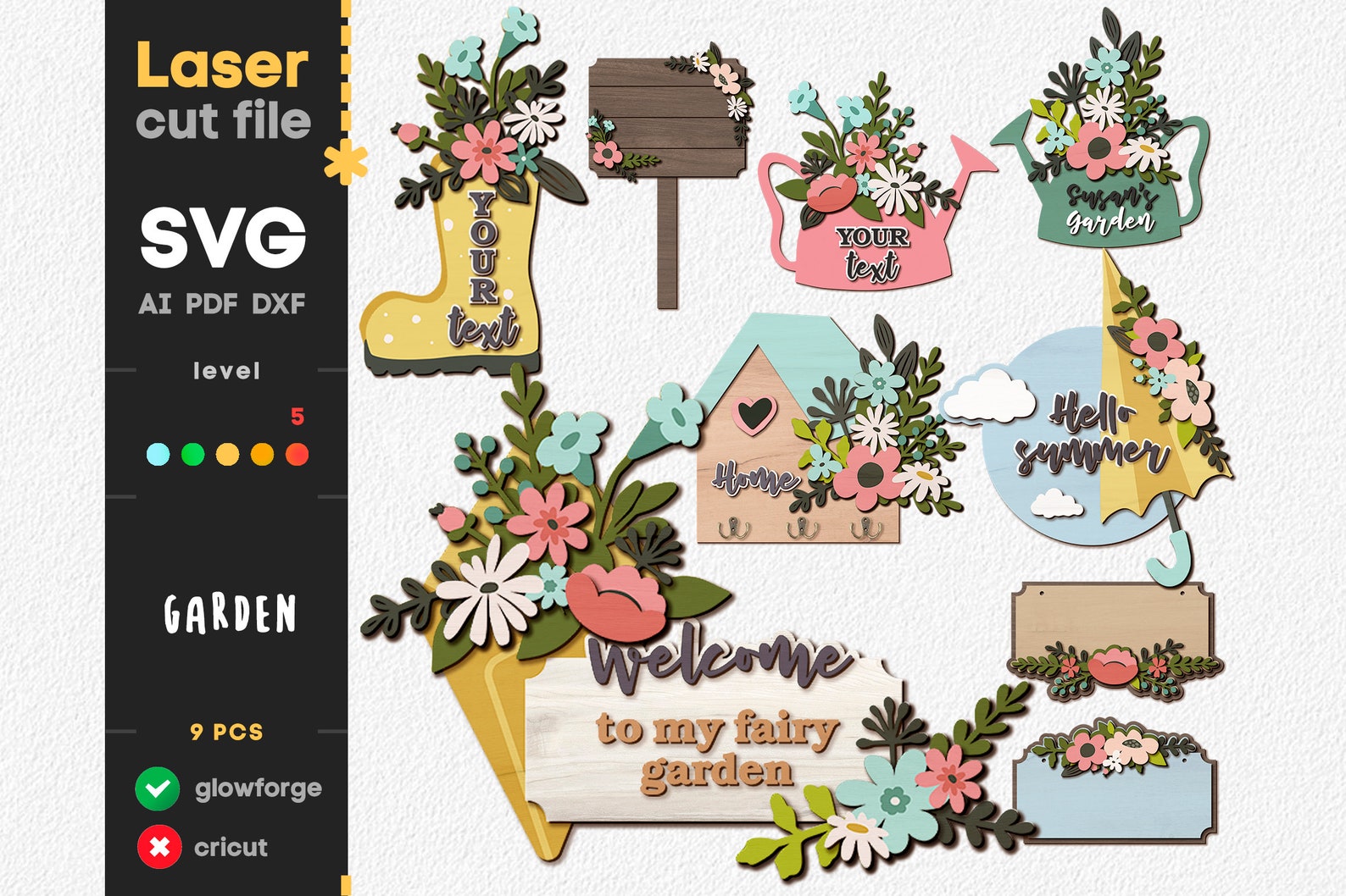 Spring SVG Bundle. Laser Cut File for Glowforge Cricut - Etsy