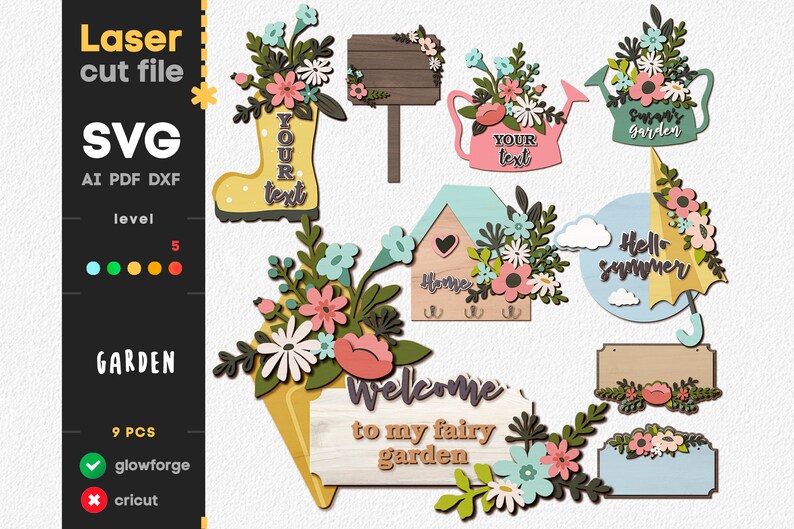 Spring SVG Bundle. Laser Cut File for Glowforge Cricut - Etsy