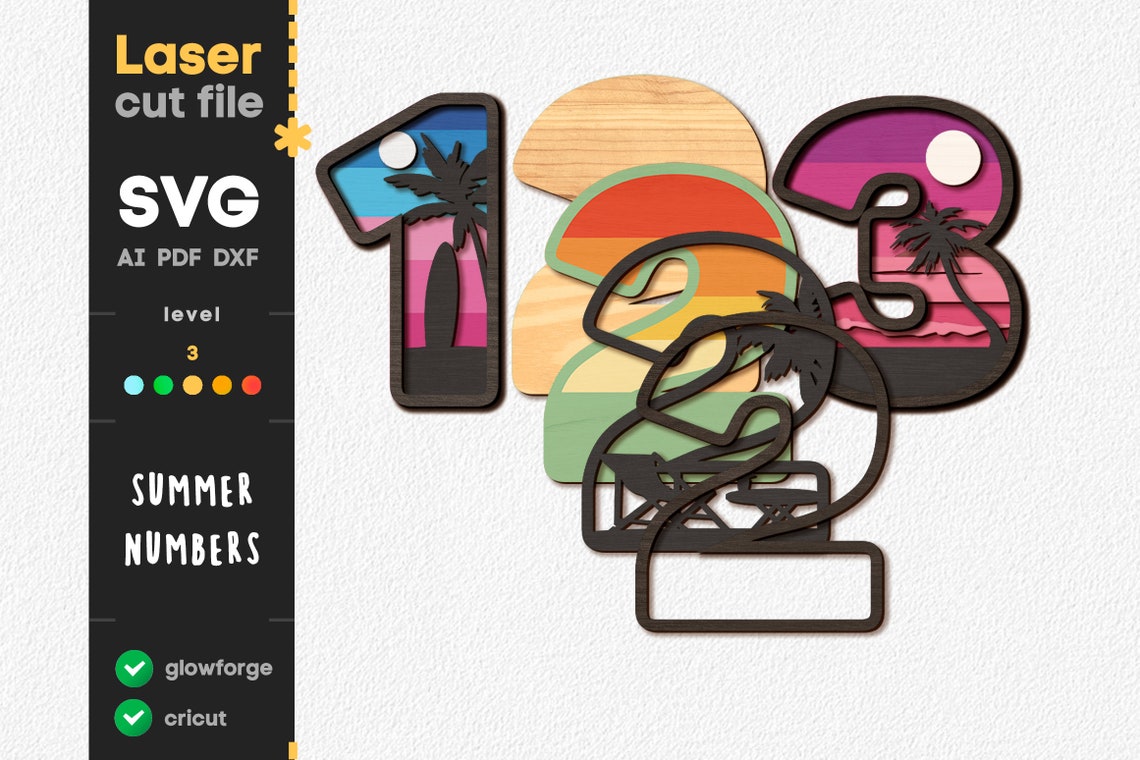 Alphabet Numbers SVG. Laser Cut File for Glowforge Cricut - Etsy