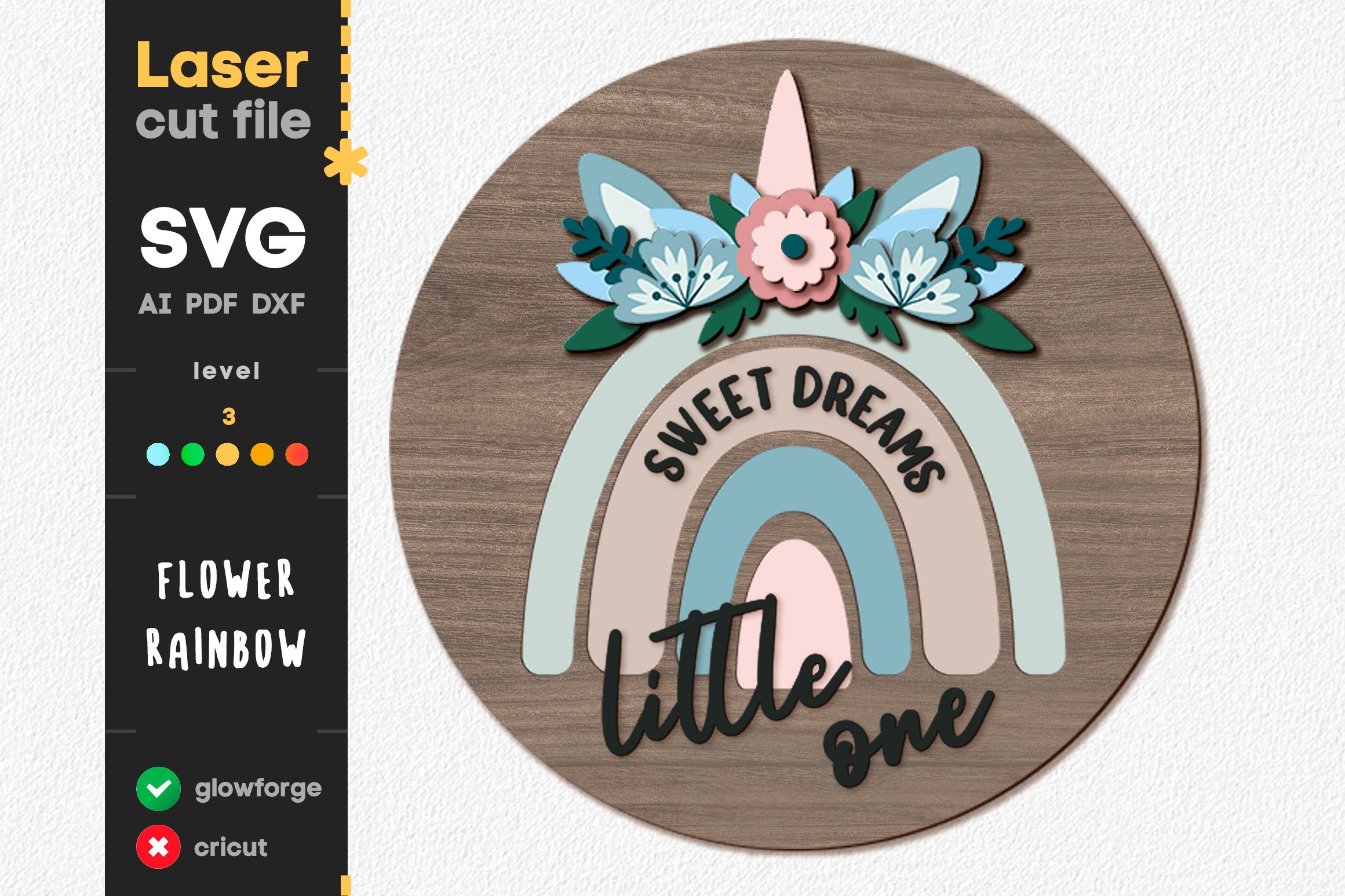 Baby Name Sign SVG Bundle. Laser Cut File Unicorn Rainbow - Etsy