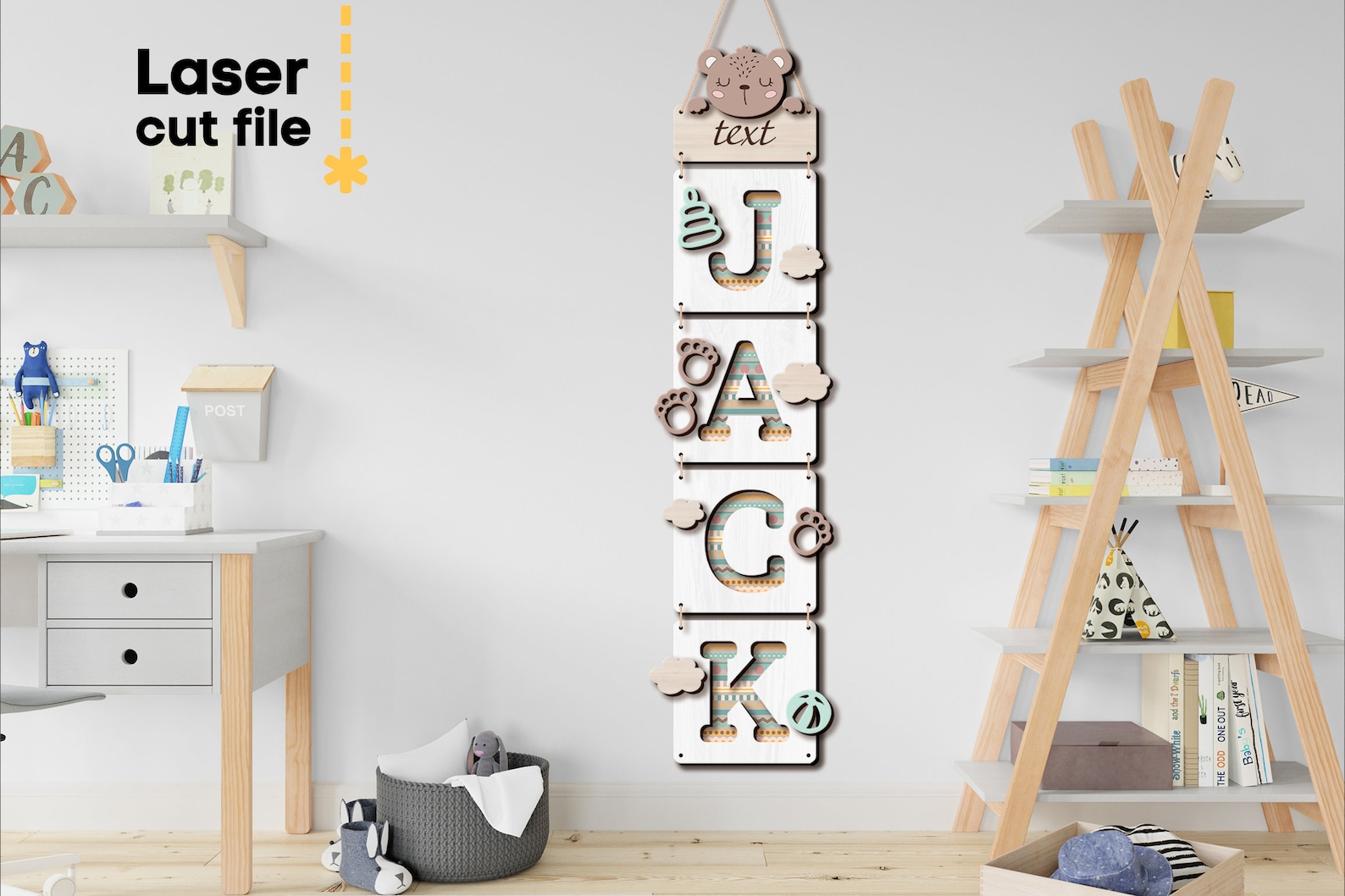 Baby Name Sign SVG Bundle. Laser Cut File for Glowforge, Set Nursery ...