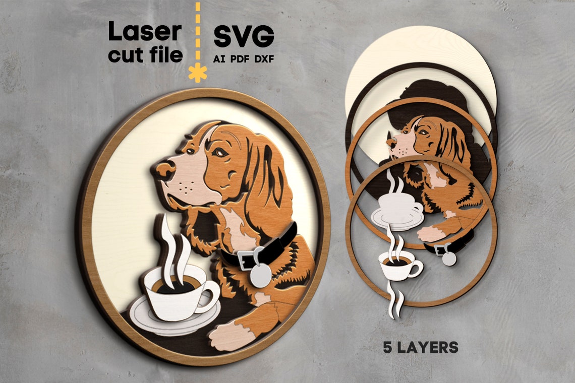 Drinking Animals SVG Bundle. Laser Cut File for Glowforge, Cat & Dog ...