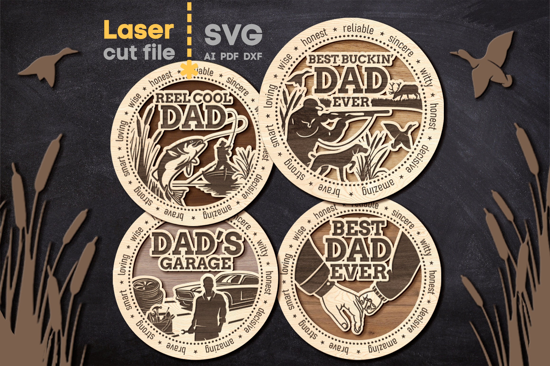 Father's Day SVG Bundle. Laser Cut File for Glowforge Dad - Etsy Canada