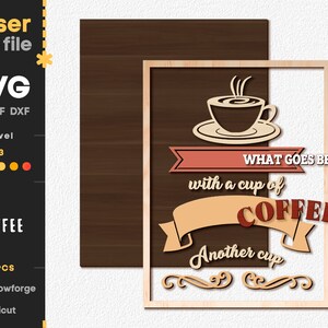 Coffee Sign SVG Bundle. Laser Cut File for Glowforge Cricut Coffee Time ...