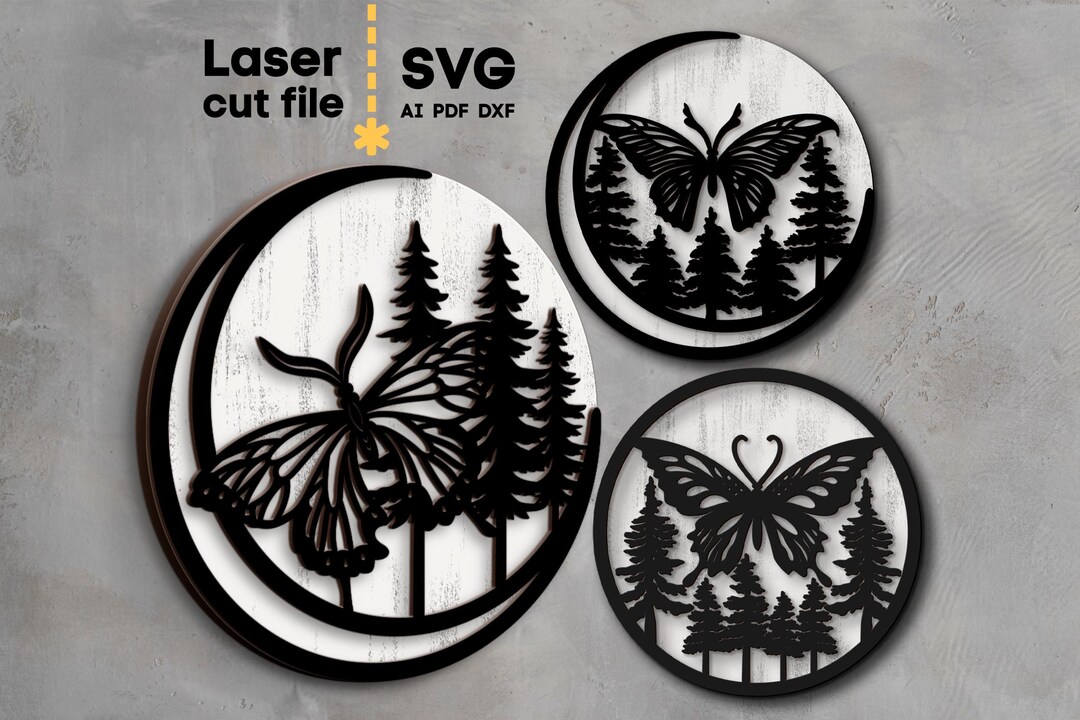 Moth SVG Bundle. Laser Cut File for Glowforge, Butterfly Insect Forest ...