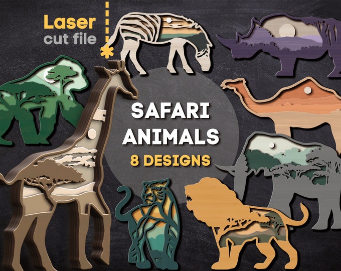 Animals Safari Farm Laser Cut File Vector / Dxf Cdr Svg Ai Pdf ...