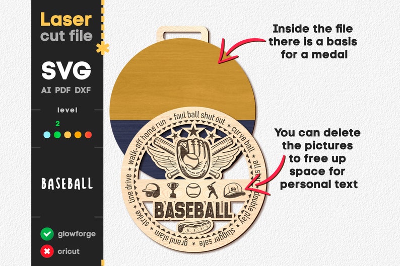 Baseball SVG Laser Cut File for Glowforge Sport Monogram - Etsy