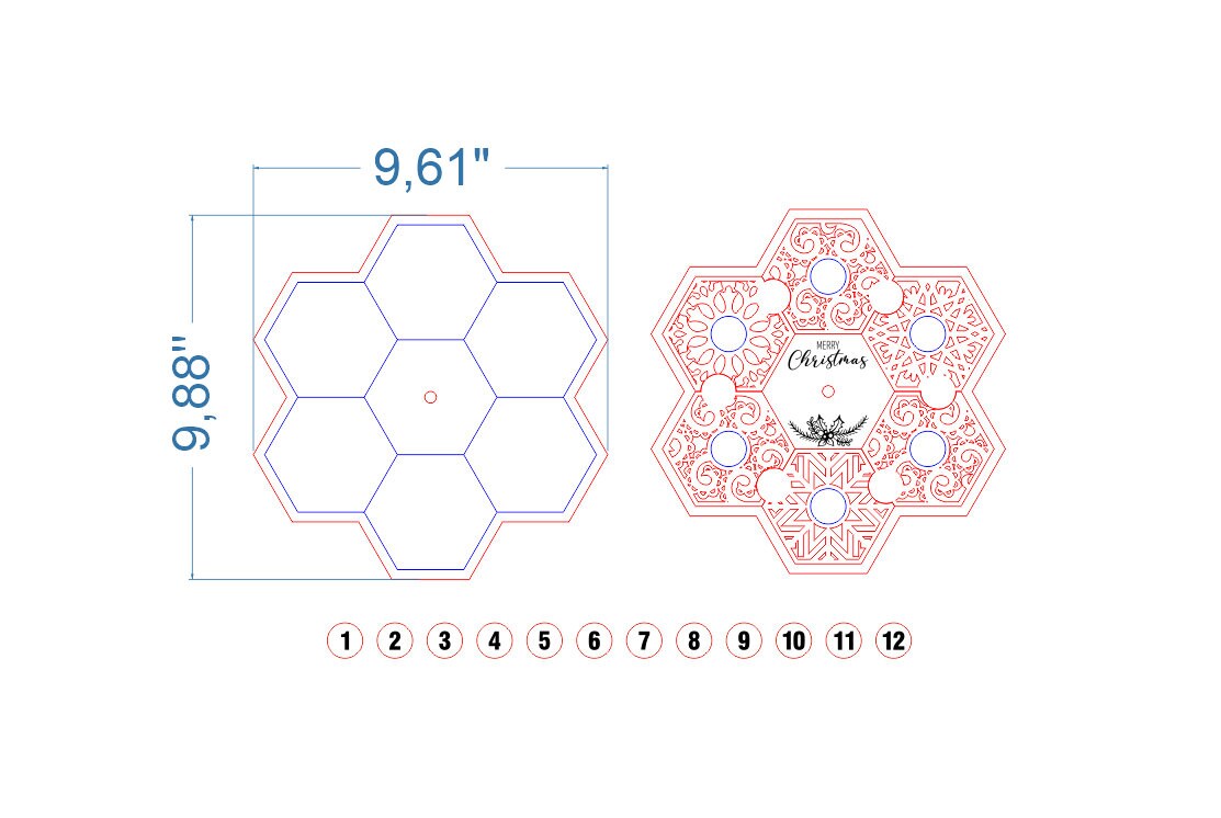 Christmas Wall Clock SVG Laser Cut File for Glowforge. Snowflake ...